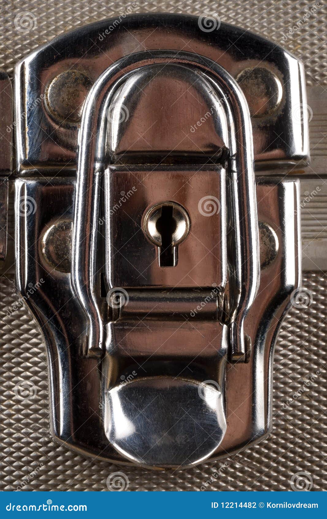 Shiny metal case lock stock photo. Image of metal, vacation - 12214482