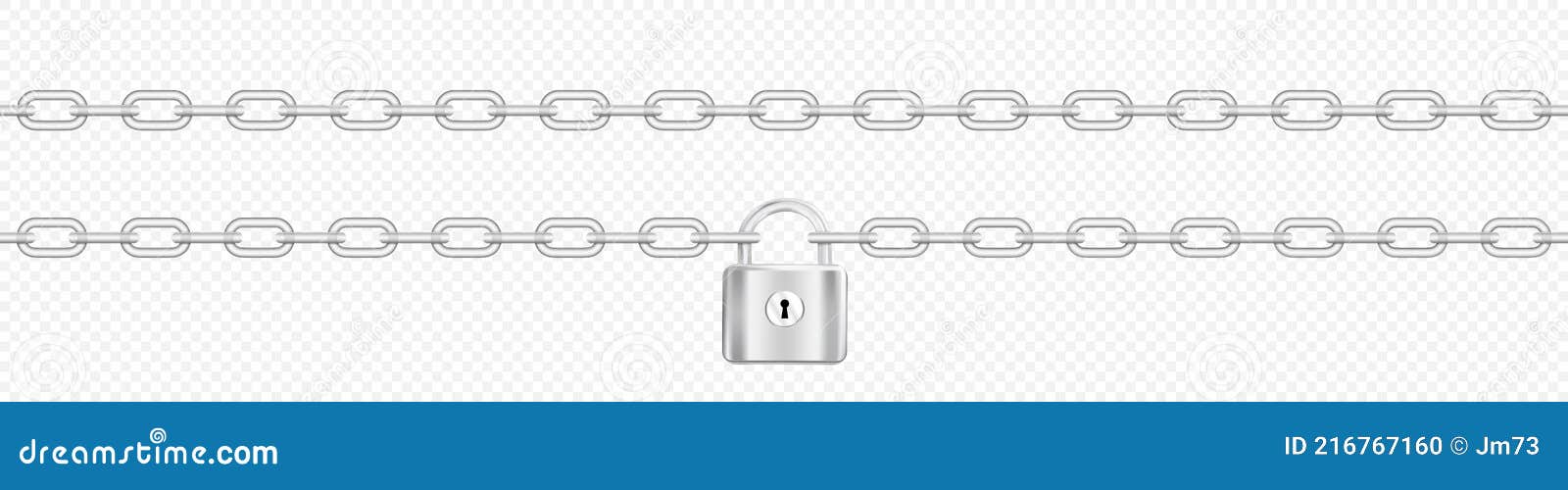Shiny Metal Chains with Lock on Transparent Background Stock Vector ...