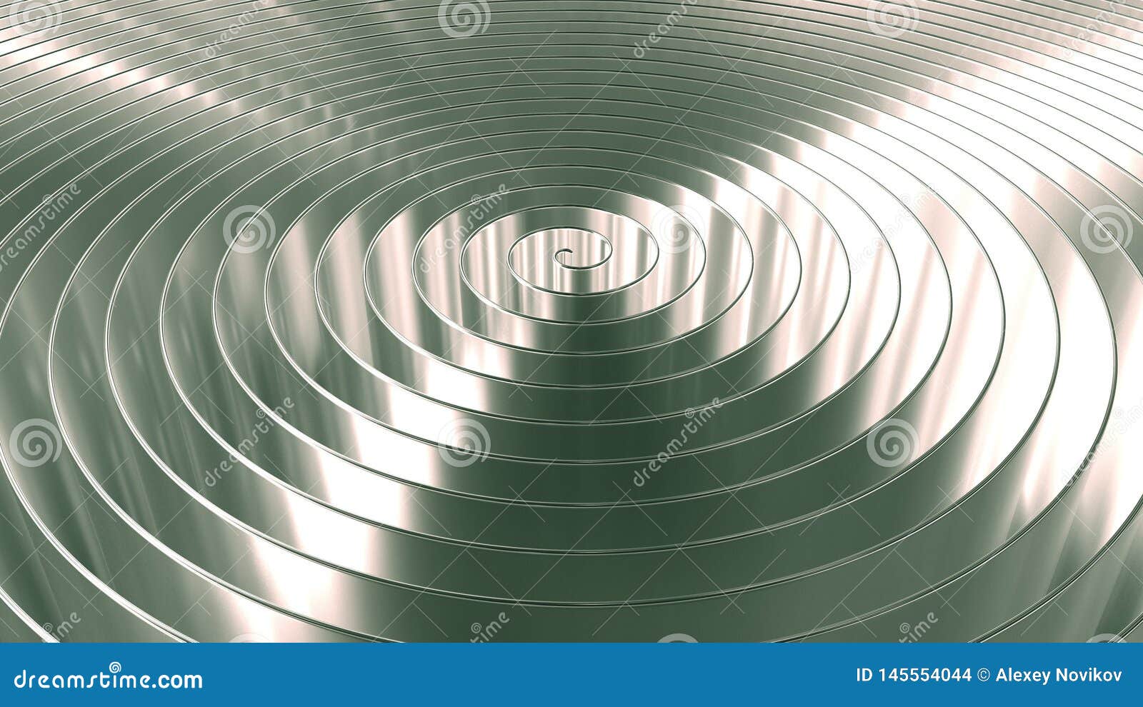 Shiny Metal Coil. 3D Rendering Stock Photo - Image of centre, circular ...