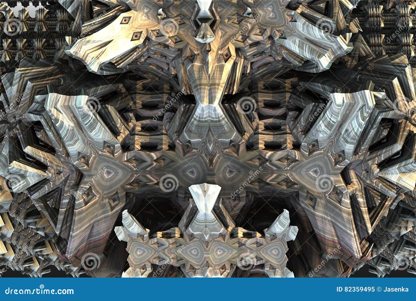 Shiny metal fractal stock illustration. Illustration of rendering ...