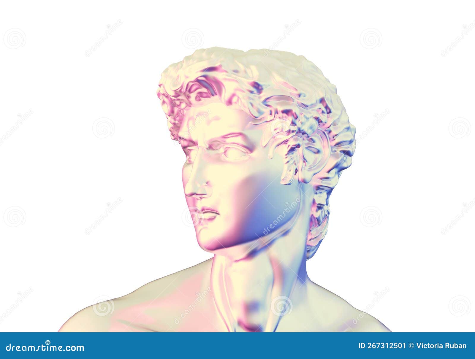Shiny Metal Head of David Sculpture Stock Image - Illustration of ...