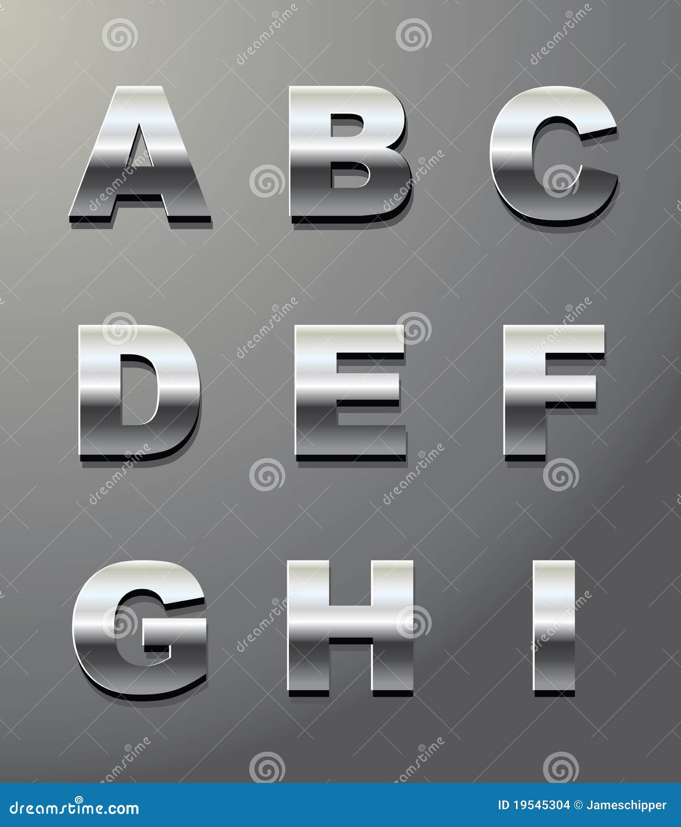 Shiny metal letters stock vector. Illustration of reflective - 19545304