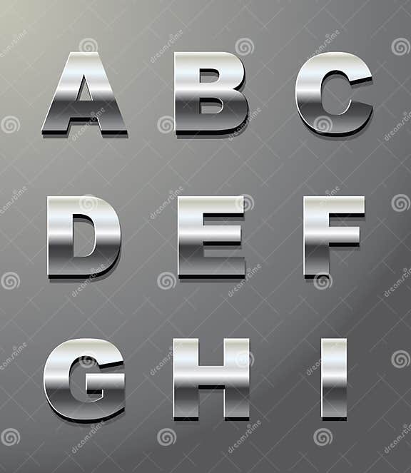 Shiny metal letters stock vector. Illustration of reflective - 19545304