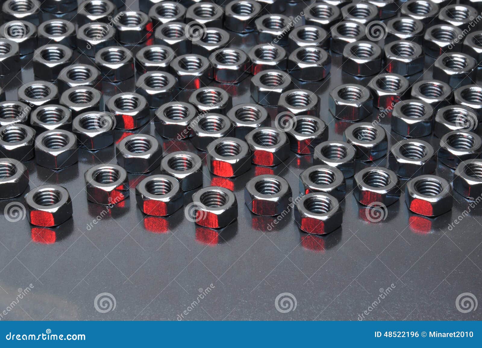Shiny metal nuts stock photo. Image of macro, iron, background - 48522196