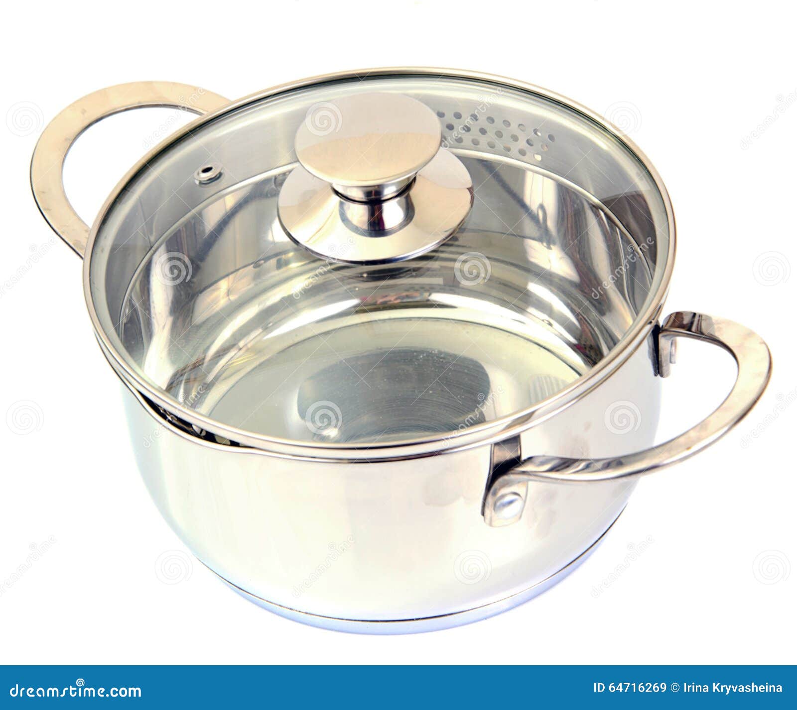 Shiny Metal Pan Isolated on a White Background Stock Image - Image of ...