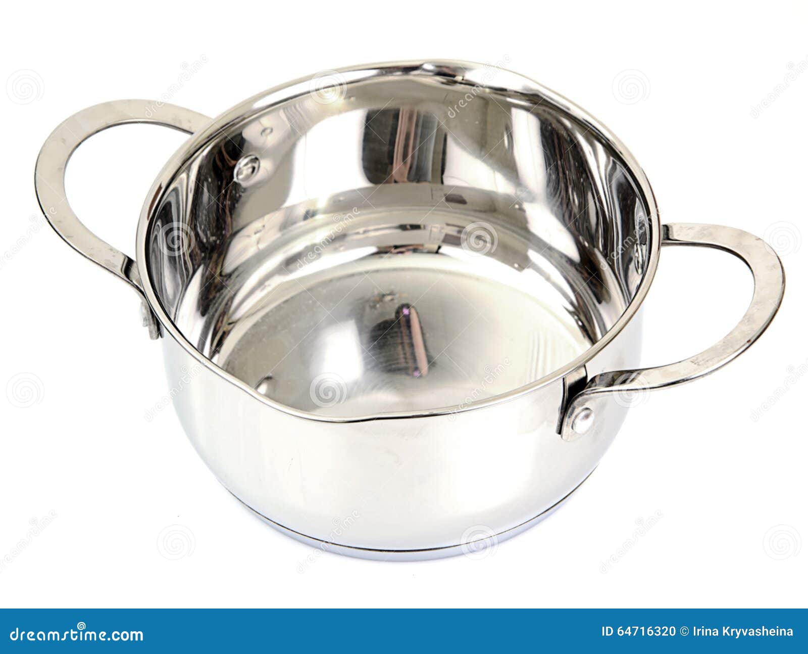Shiny Metal Pan Isolated on a White Background Stock Photo - Image of ...