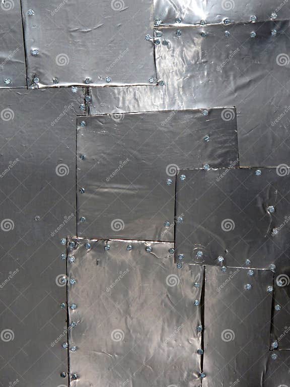 Shiny Metal Patchwork Abstract. Stock Photo - Image of fasteners, edges ...