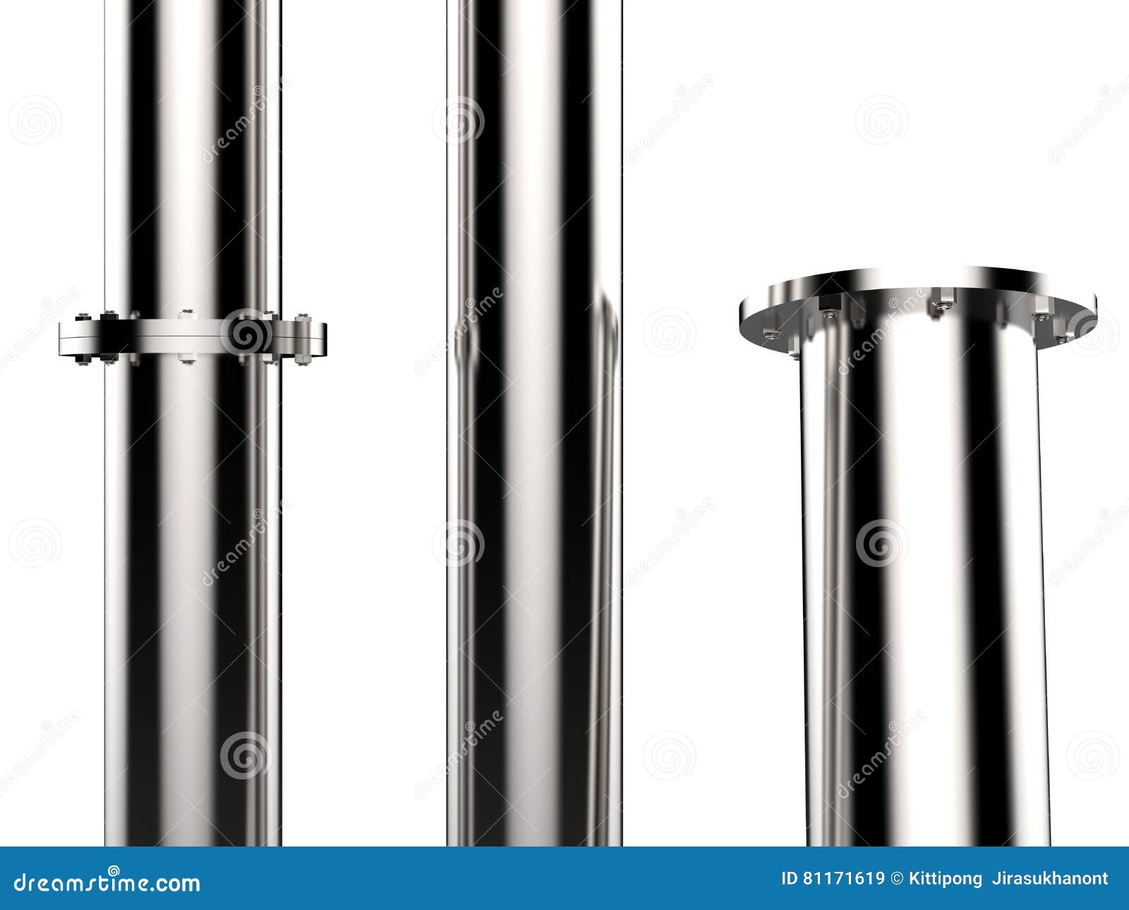 Shiny metal pipe stock illustration. Illustration of white - 81171619