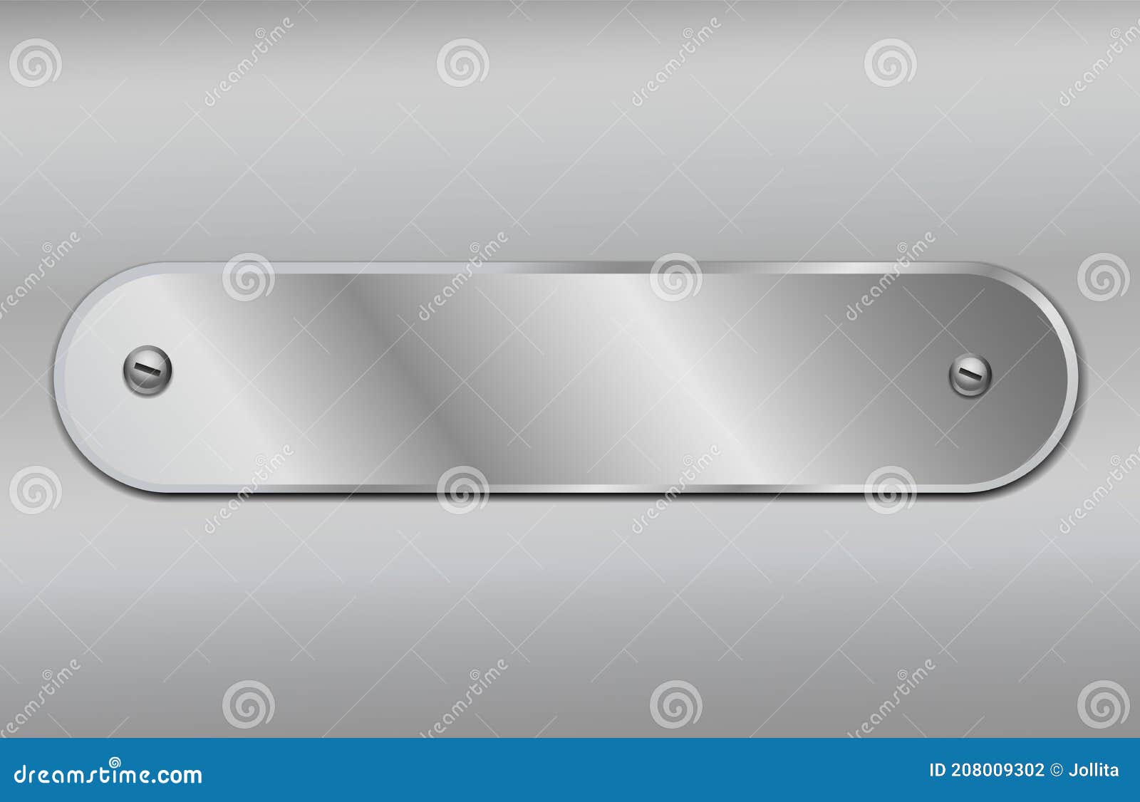 Shiny Metal Plate Isolated on Metallic Background Stock Illustration ...