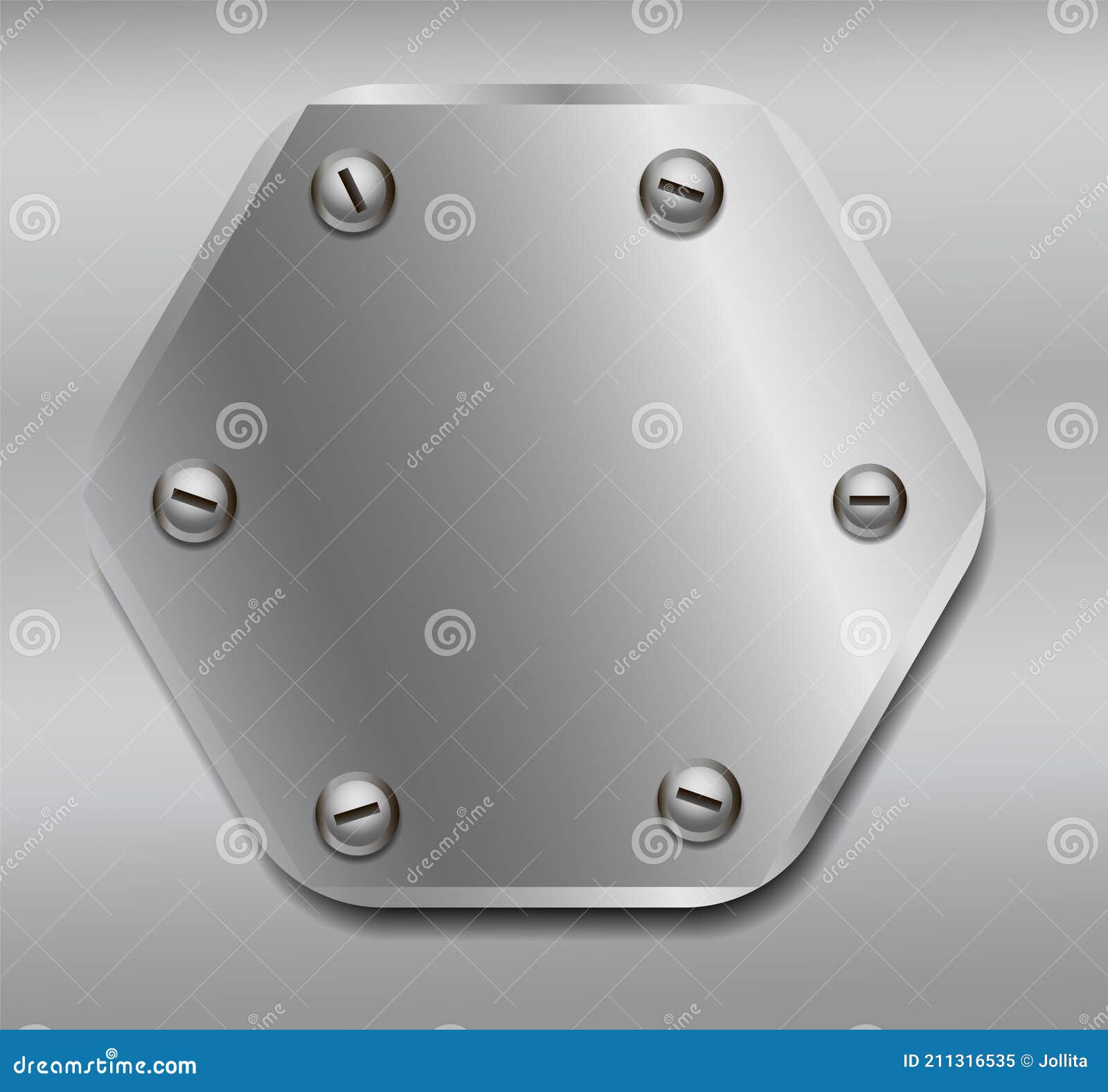 Shiny Metal Plate Isolated on Metallic Background Stock Illustration ...