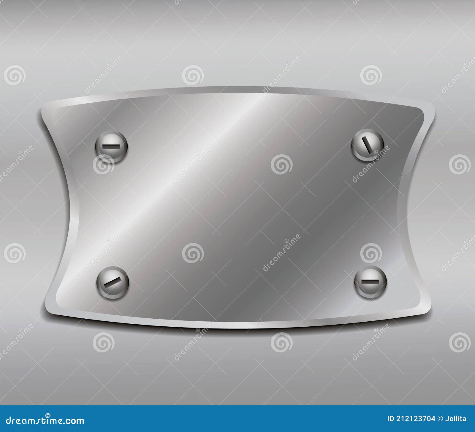 Shiny Metal Plate Isolated on Metallic Background Stock Vector ...