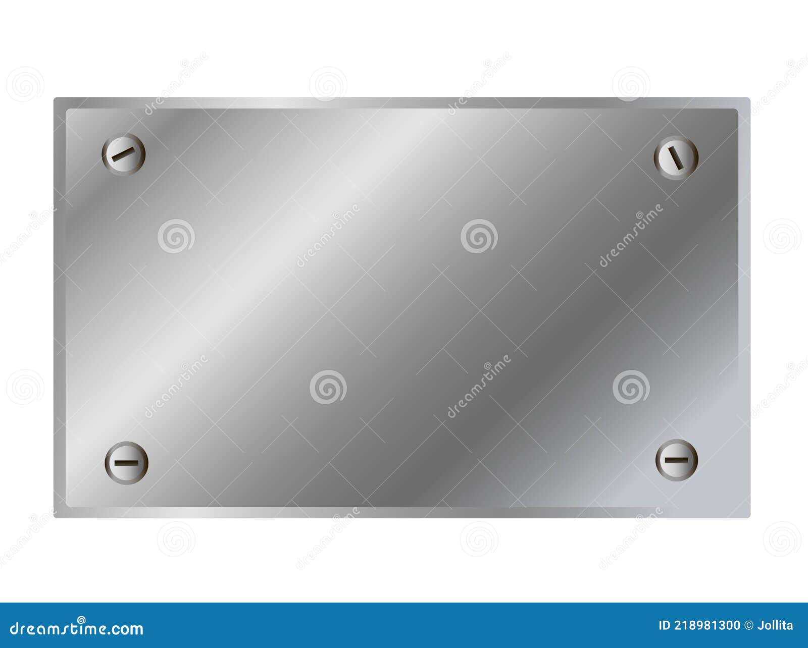 Shiny Metal Plate Isolated on White Background Stock Vector ...