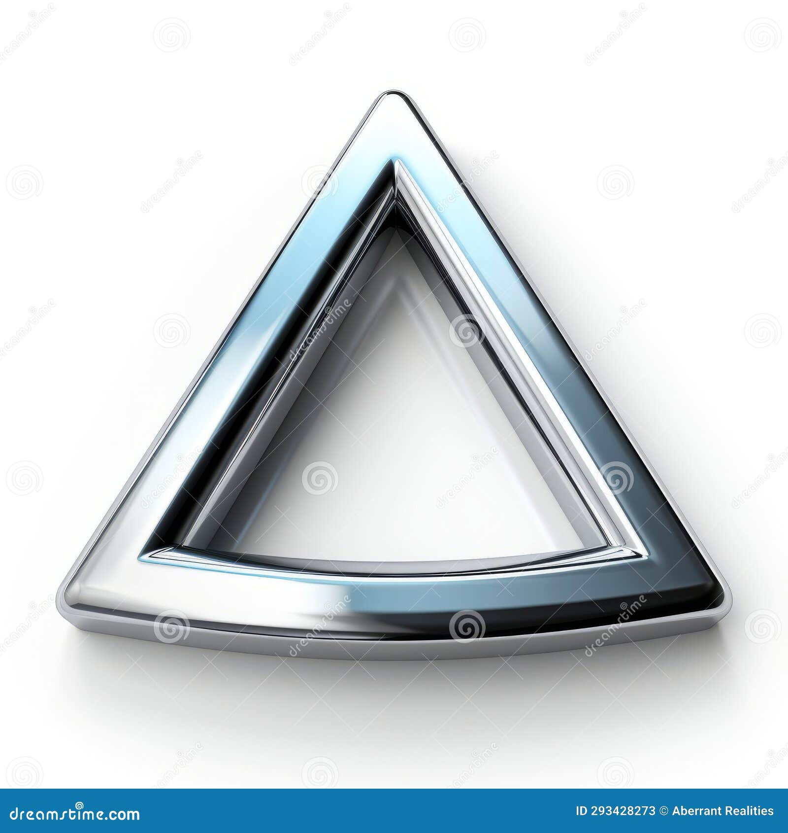 A Shiny Metal Triangle on a White Background Stock Illustration ...