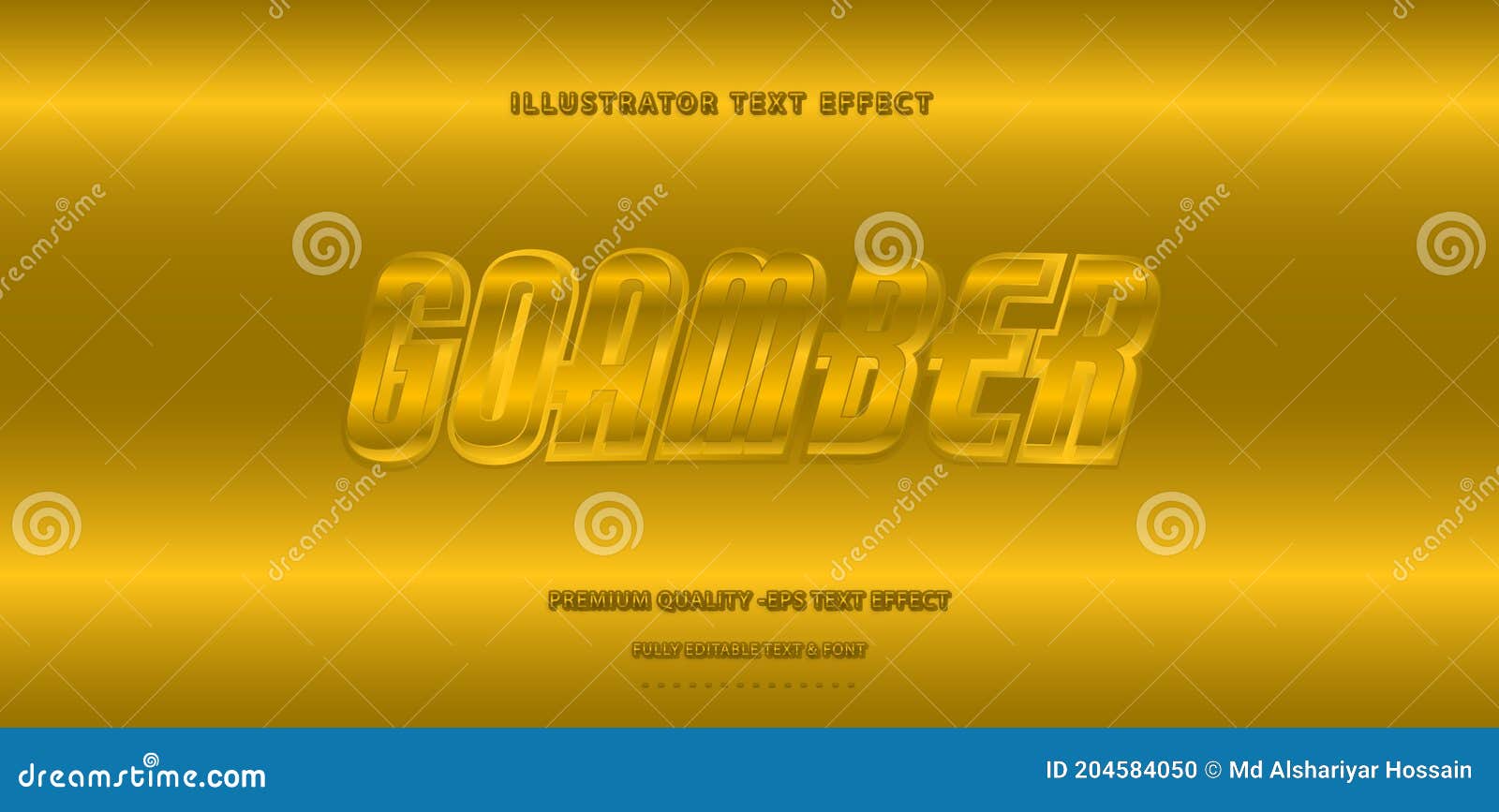 Shiny Metallic Amber Text Style with Golden Accent Stock Vector ...