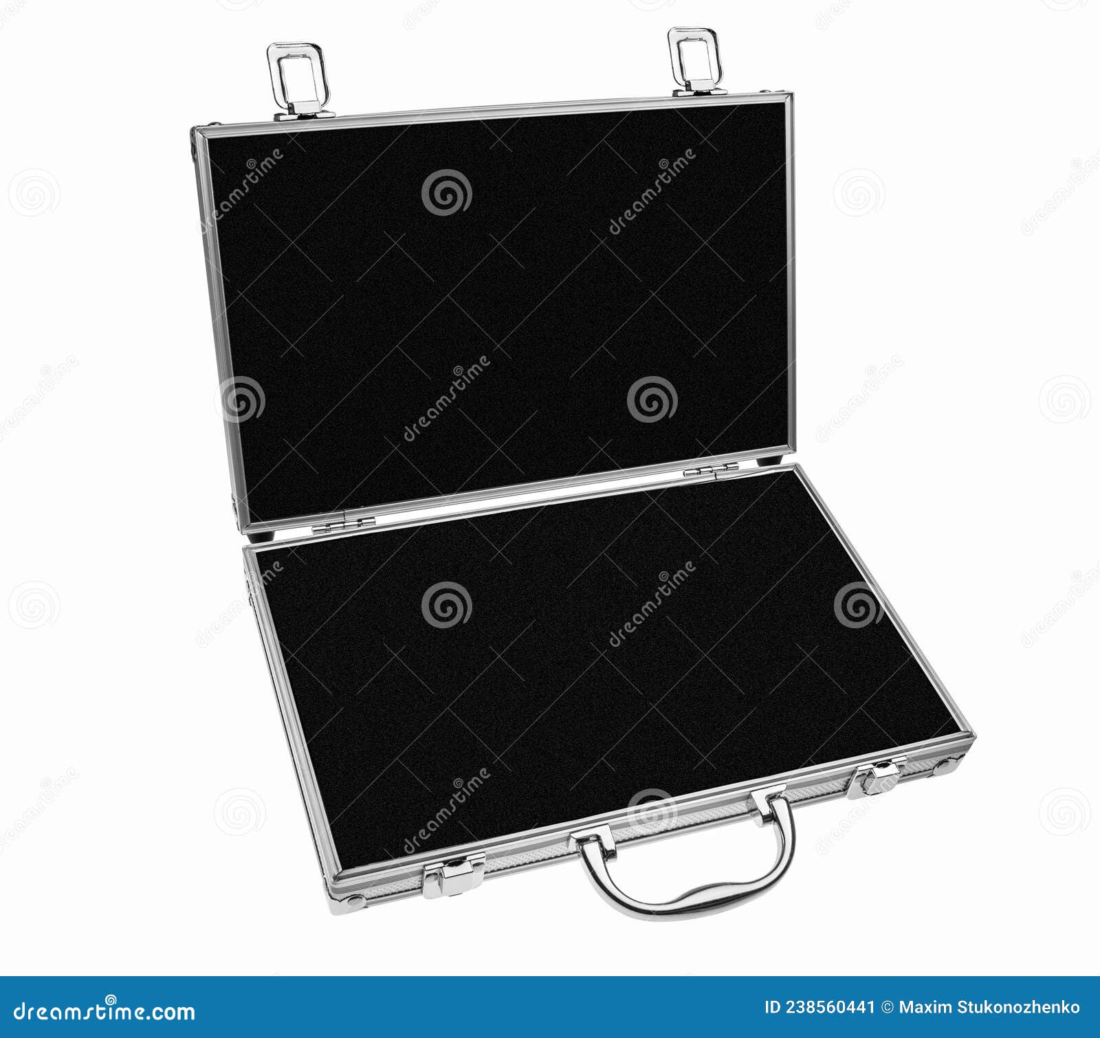 Shiny Metallic Case Isolated on a White Stock Image - Image of case ...