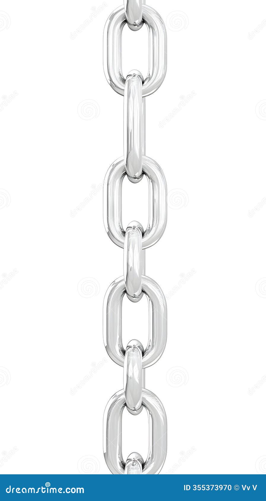 Shiny Metallic Chain Links Against White Background Stock Illustration ...