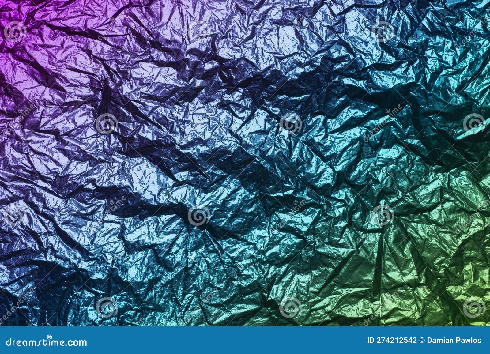 Shiny Metallic Foil Texture with Color Gradient Stock Photo - Image of gradient, rainbow: 274212542