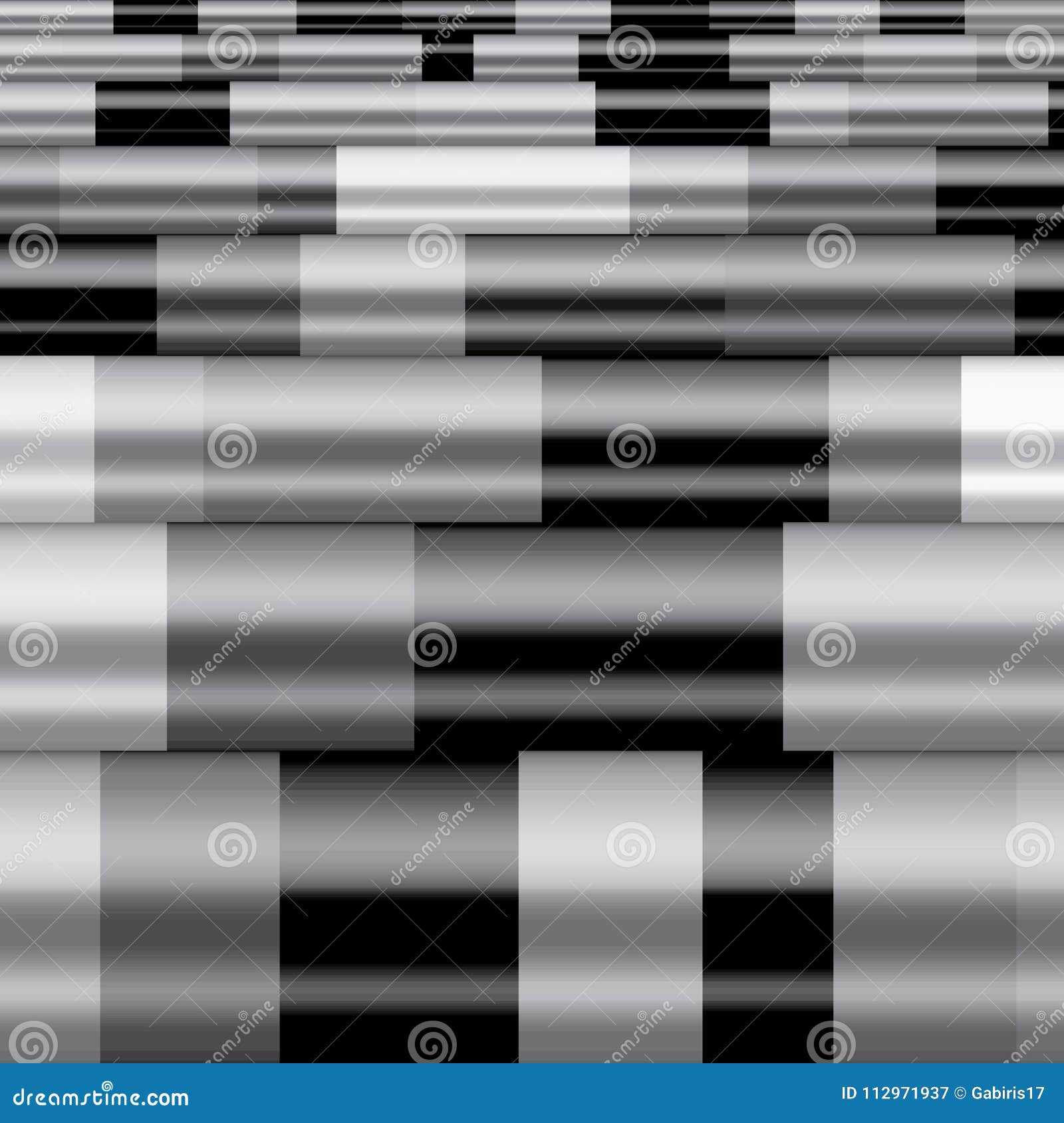 Digitally Generated Reflective Gray Scale Cylindrical Shaped, Extruded ...