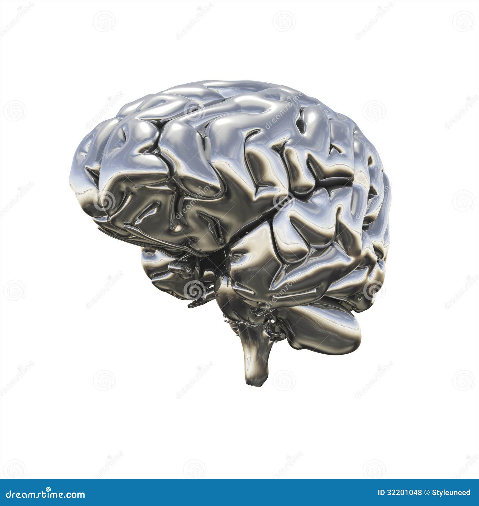Shiny Metallic Model Of Human Brain Stock Photography | CartoonDealer ...