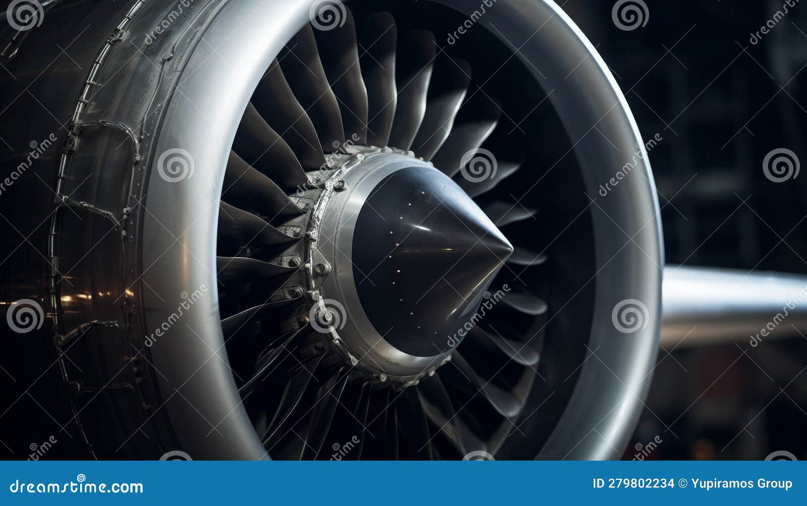 Shiny Metallic Propeller Turning on Modern Airplane Engine, Close Up ...