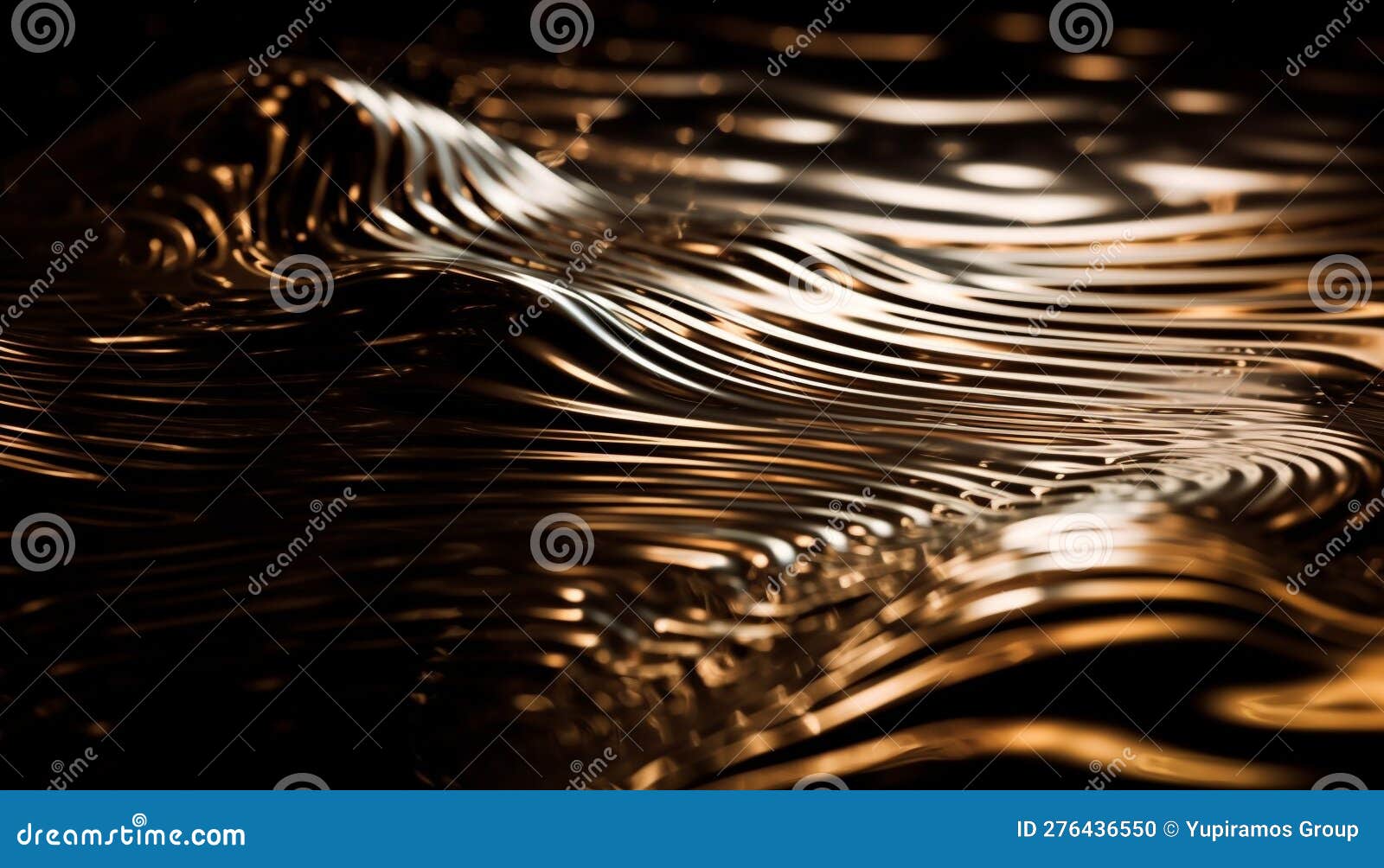 Shiny Metallic Wave Pattern Reflects Abstract Nature Generated by AI ...