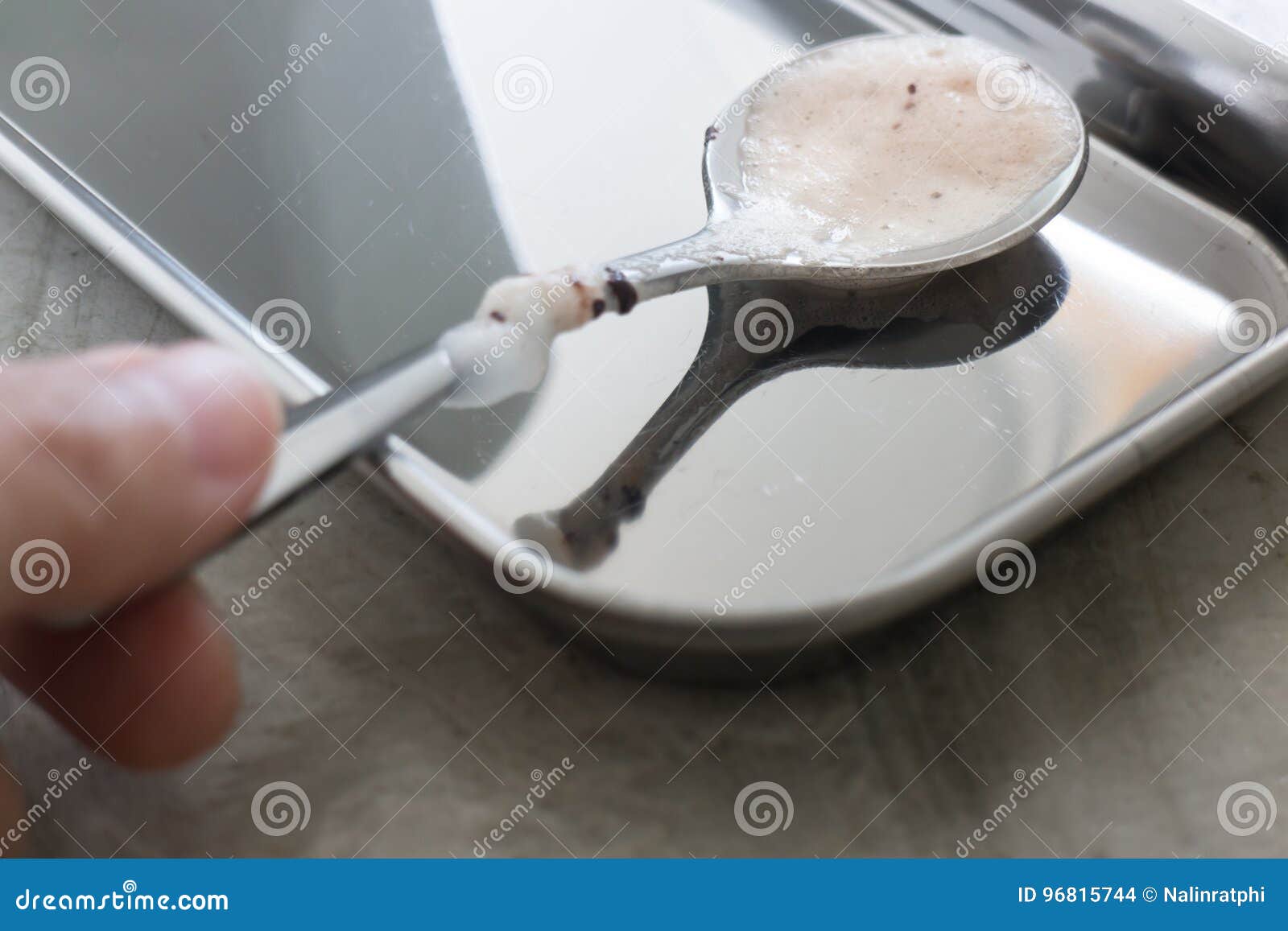 Shiny Milk Chocolate Stain Spoon Stock Photo - Image of room ...