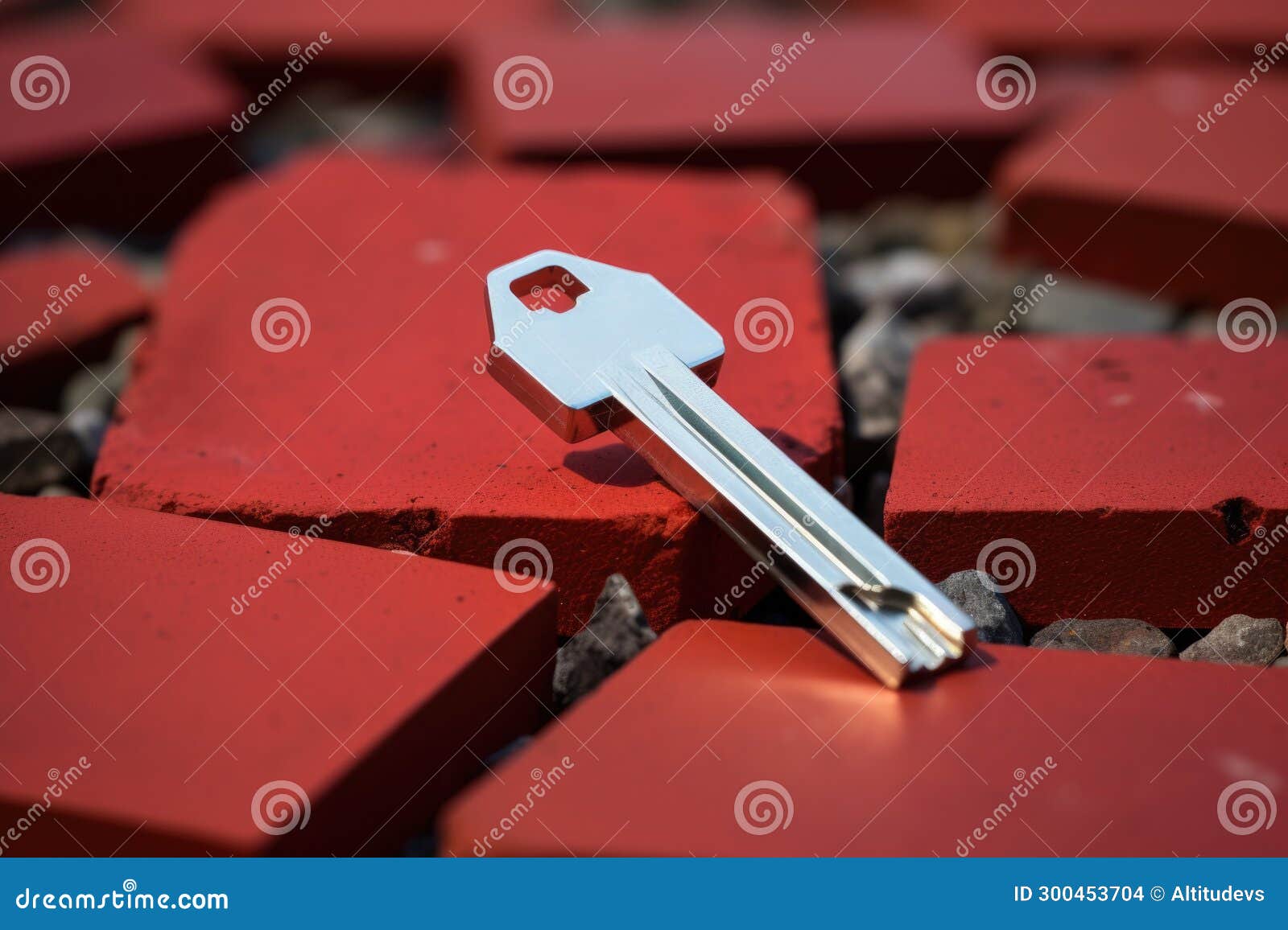 A Shiny Modern Key Lying on a Stack of Clean, New Red Bricks Stock ...