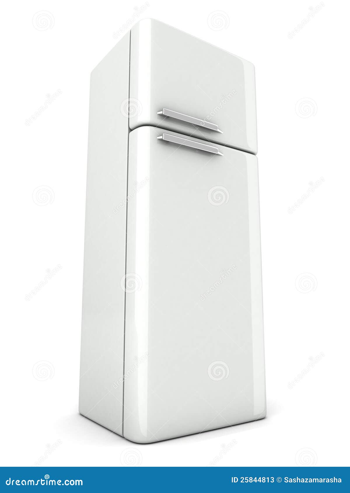 Shiny Modern White Refrigerator on White Backgroun Stock Illustration ...