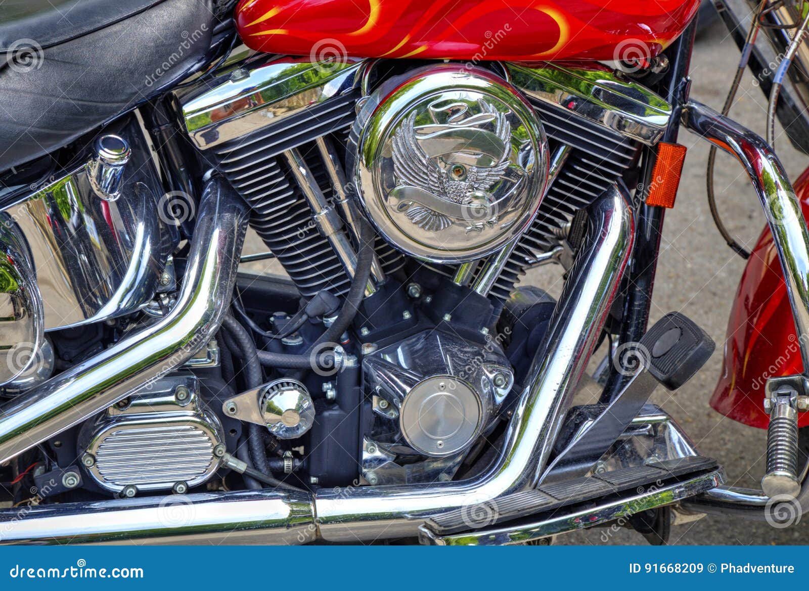 Shiny motorcycle engine stock image. Image of horsepower - 91668209