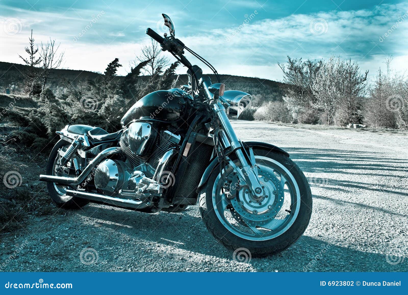 Shiny motorcycle outdoor stock photo. Image of cycle, landscape - 6923802