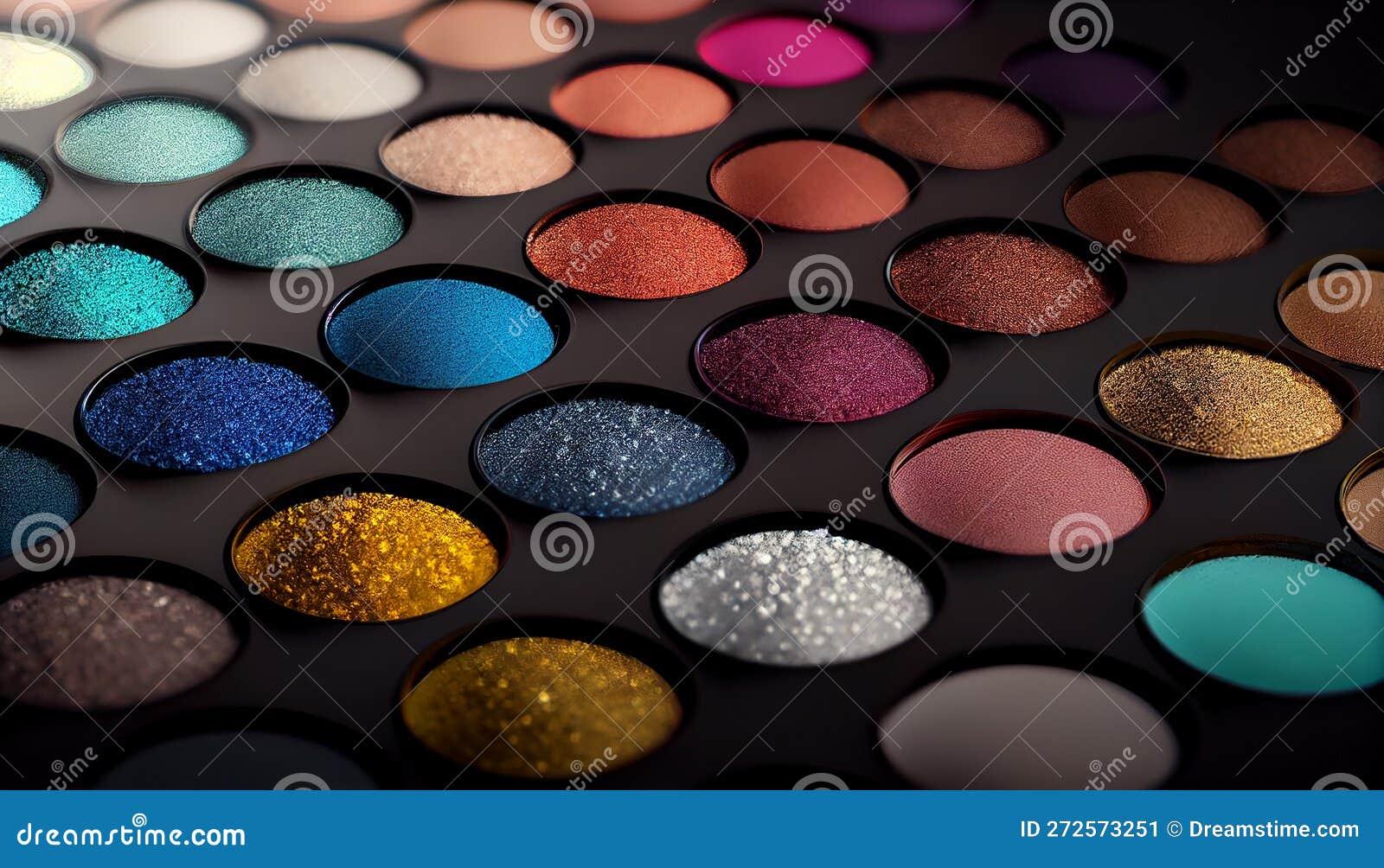 Shiny Multi Colored Eyeshadow Set with Glitter Decoration ,generative ...
