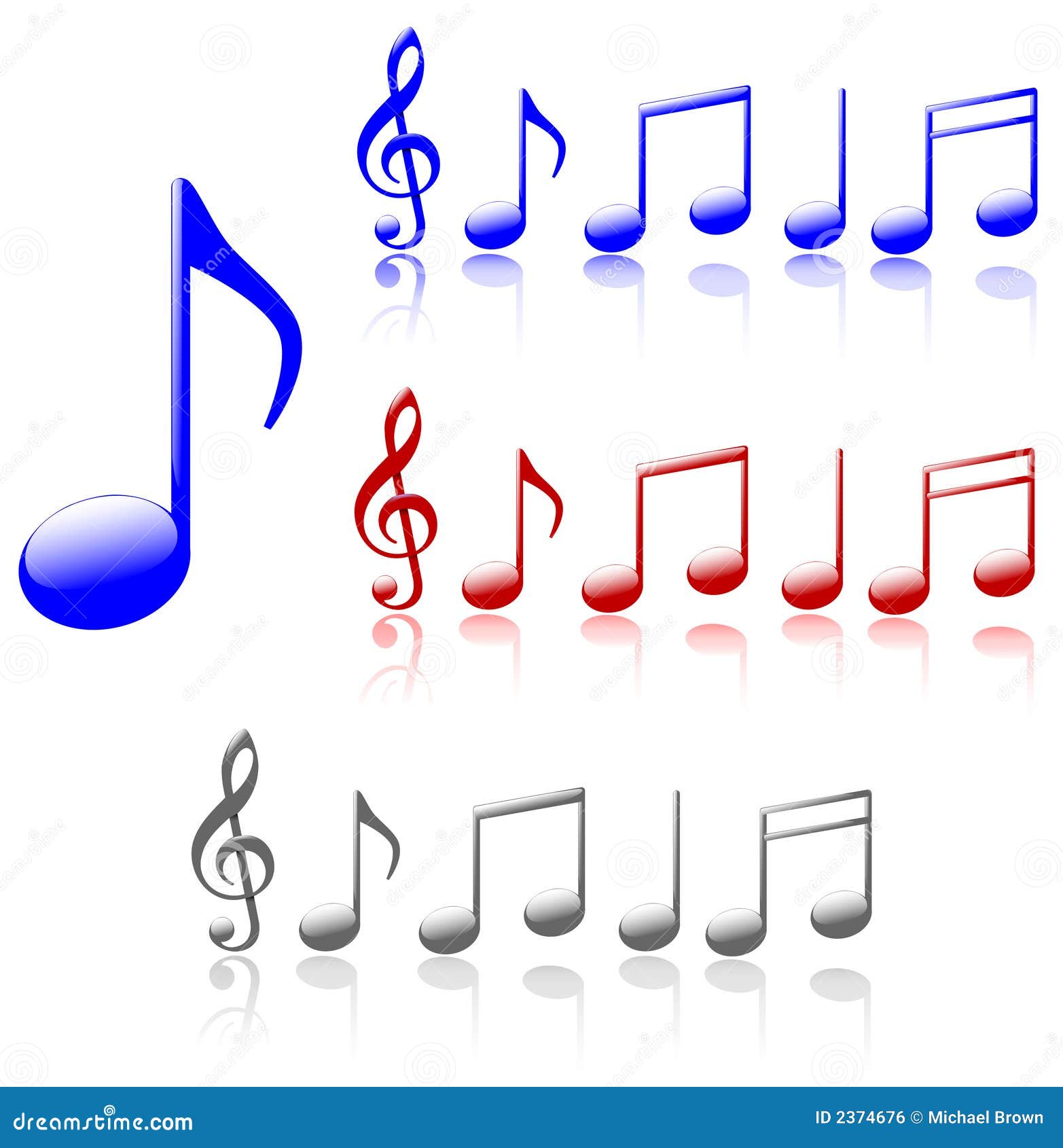 Shiny Music Notes stock vector. Illustration of note, shape - 2374676