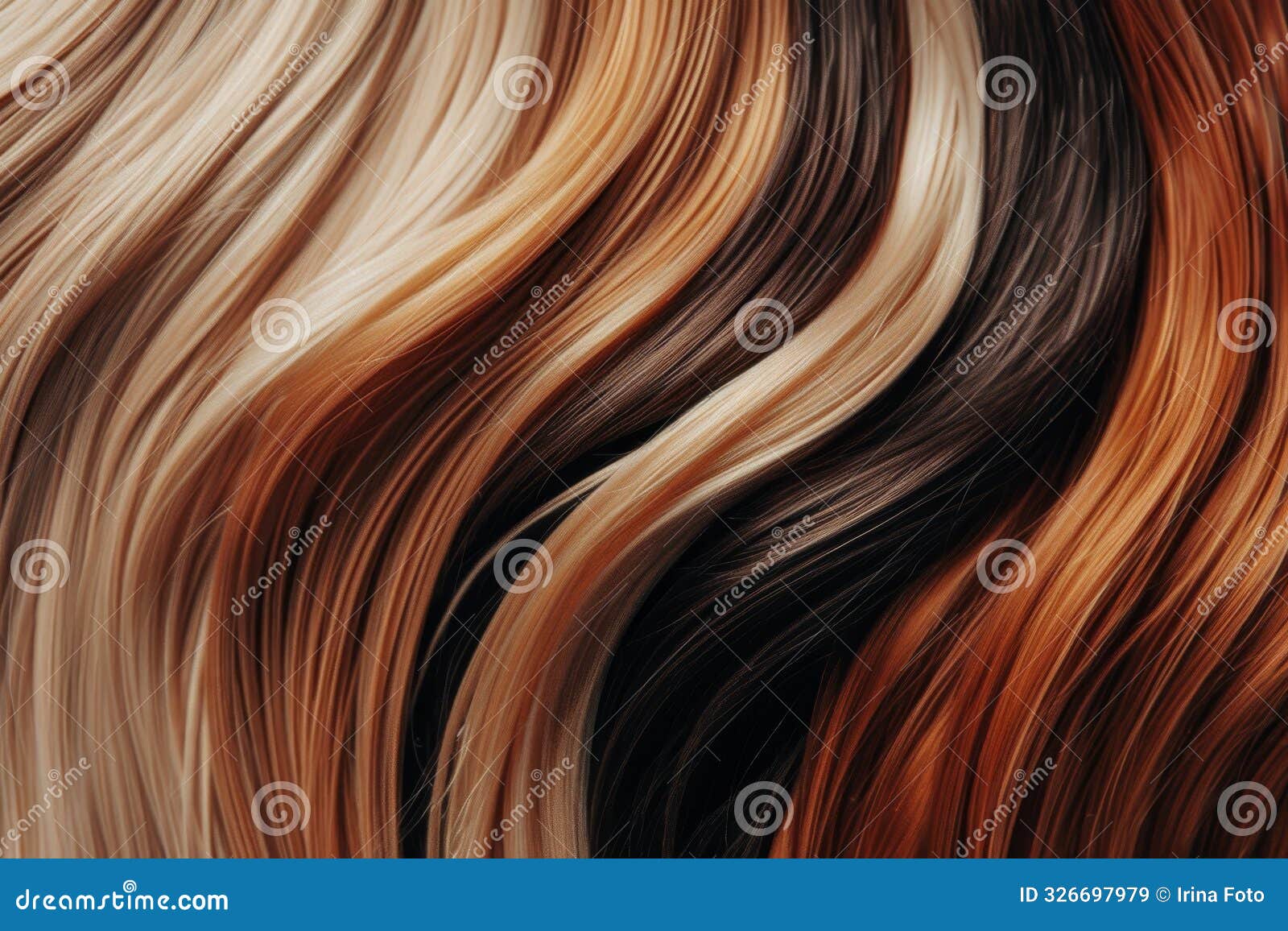 Shiny, Natural Hair Extensions in Various Colors Stock Image - Image of ...