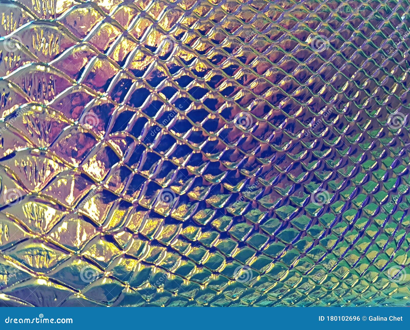 A Shiny Neon Colored Surface with Many Small Cells of Different Sizes ...