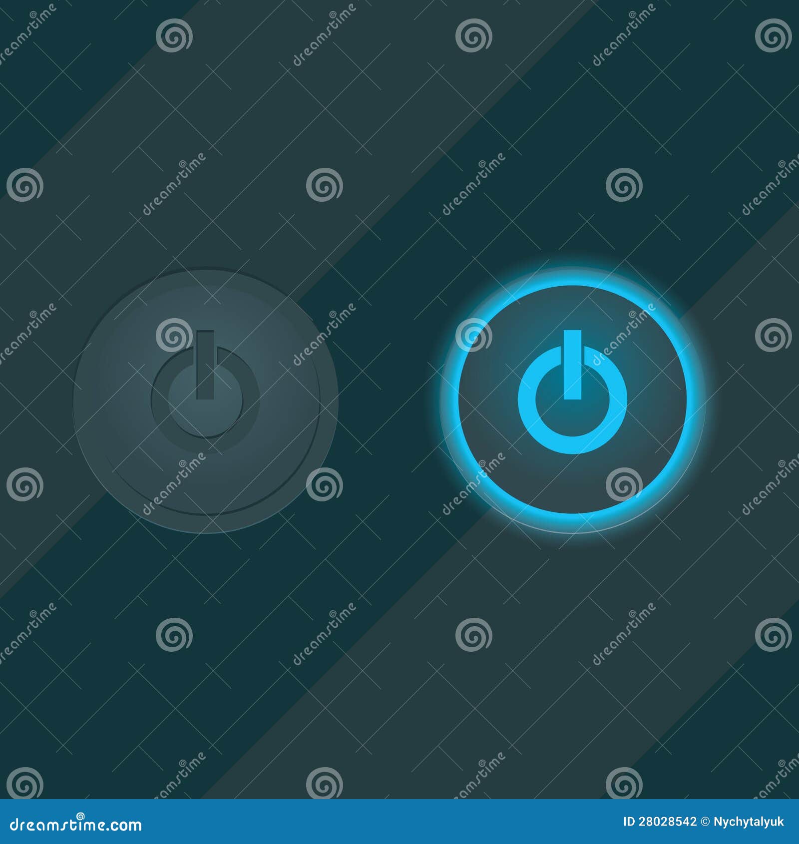 Shiny Neon Glass Buttons on Off Stock Vector - Illustration of glassy ...