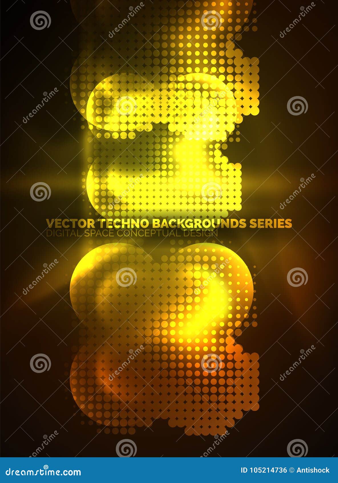 Shiny Neon Glowing Circles, Dot Particles Structure Stock Vector ...