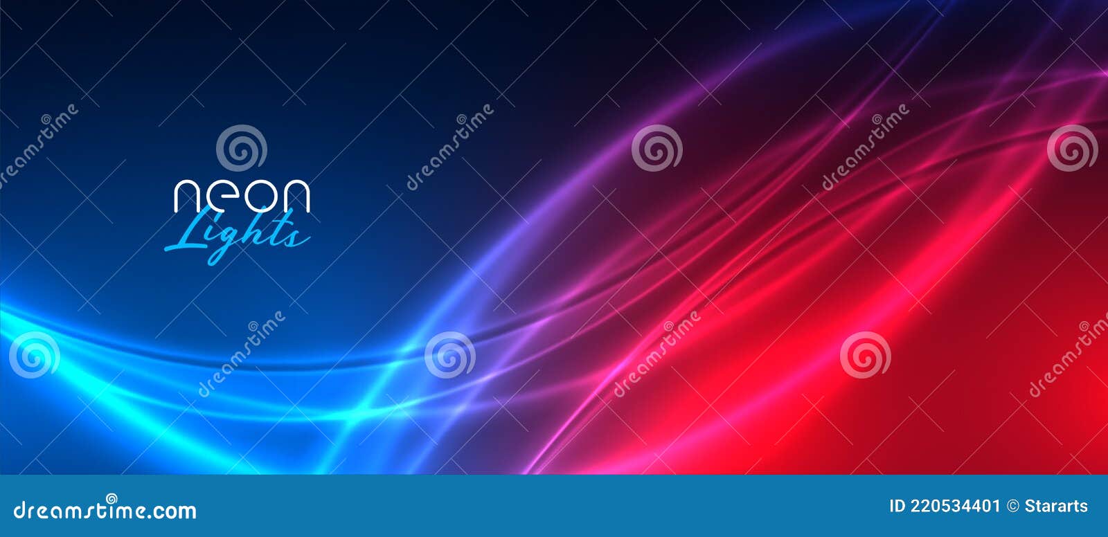 Shiny Neon Light Streak Red and Blue Banner Stock Vector - Illustration ...