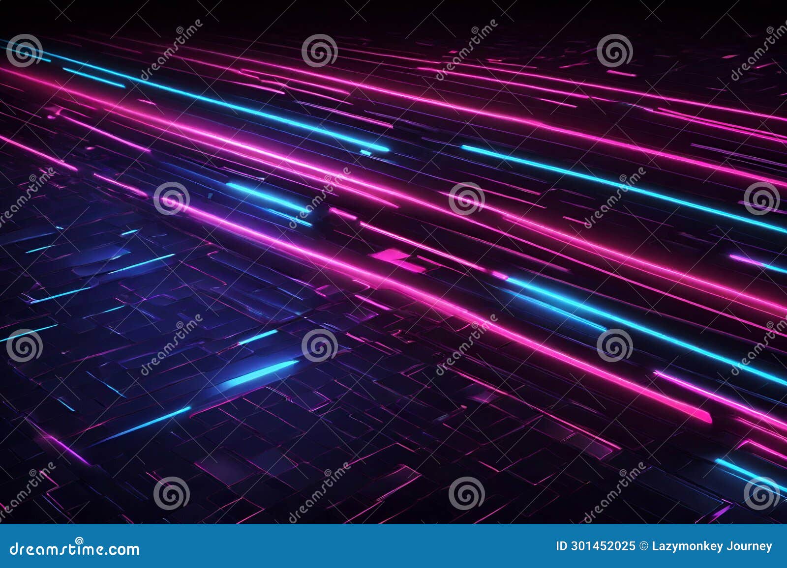 Shiny Neon Techno Template. Neon Lines Background, 80s Style Laser Ray ...