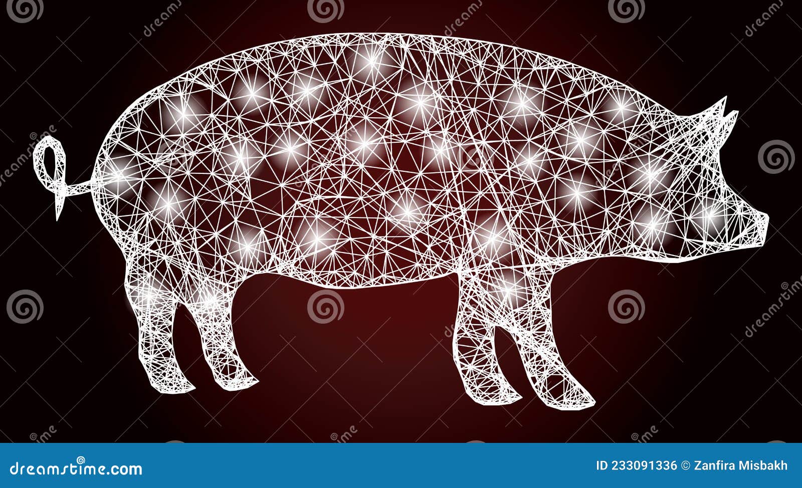 Shiny Net Mesh Pig with Light Spots Stock Illustration - Illustration ...