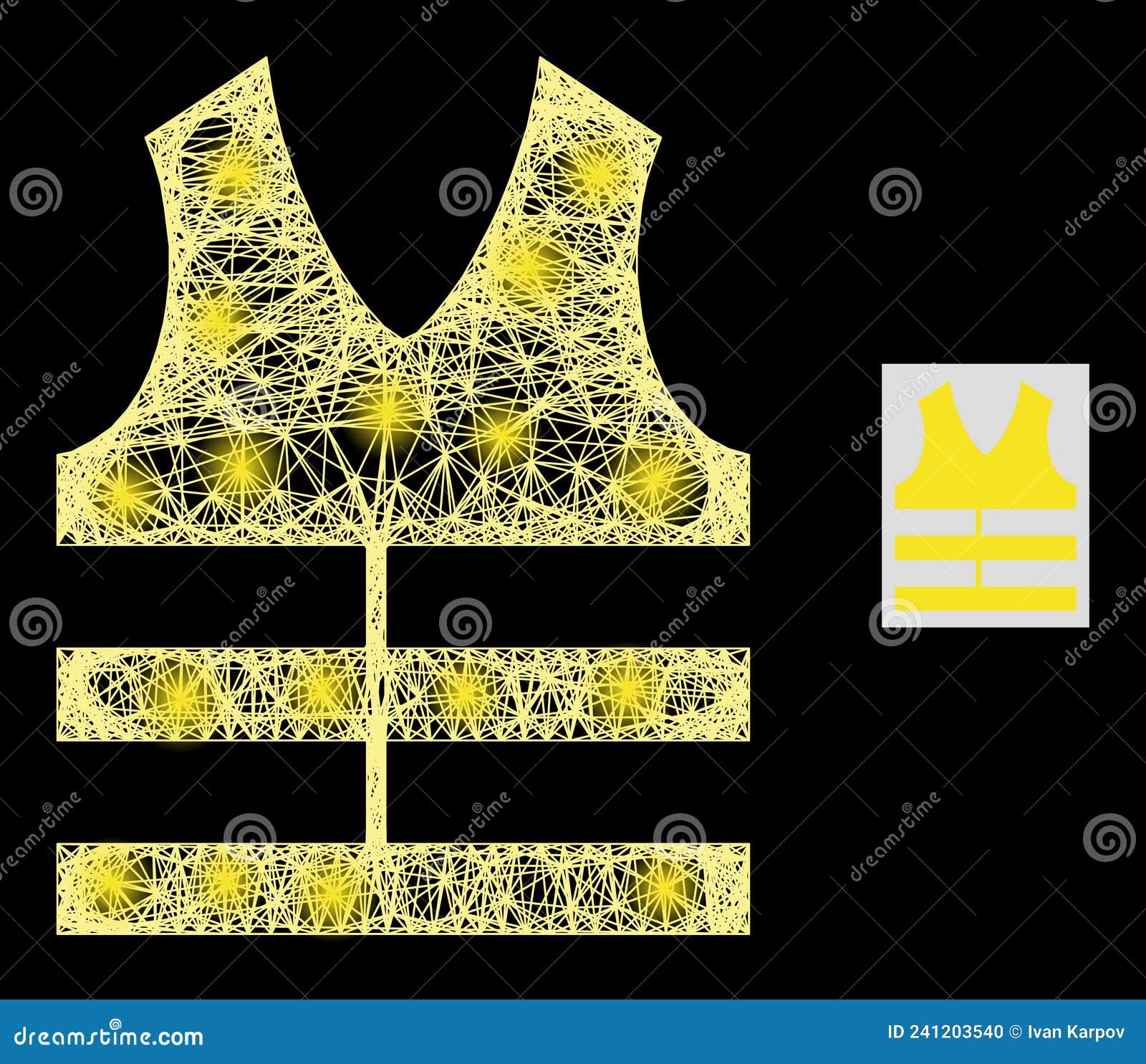 Shiny Net Mesh Safety Vest with Glare Spots Stock Vector - Illustration ...