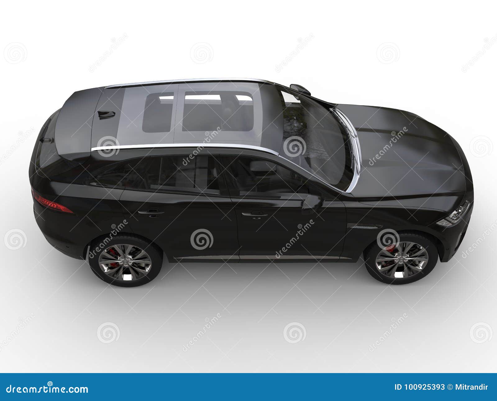 Shiny New Black Modern SUV - Side Top View Stock Illustration ...