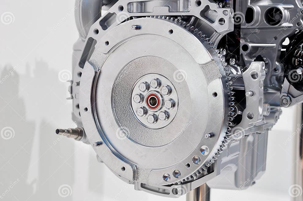 Flywheel from car engine. stock photo. Image of pinion - 103728650