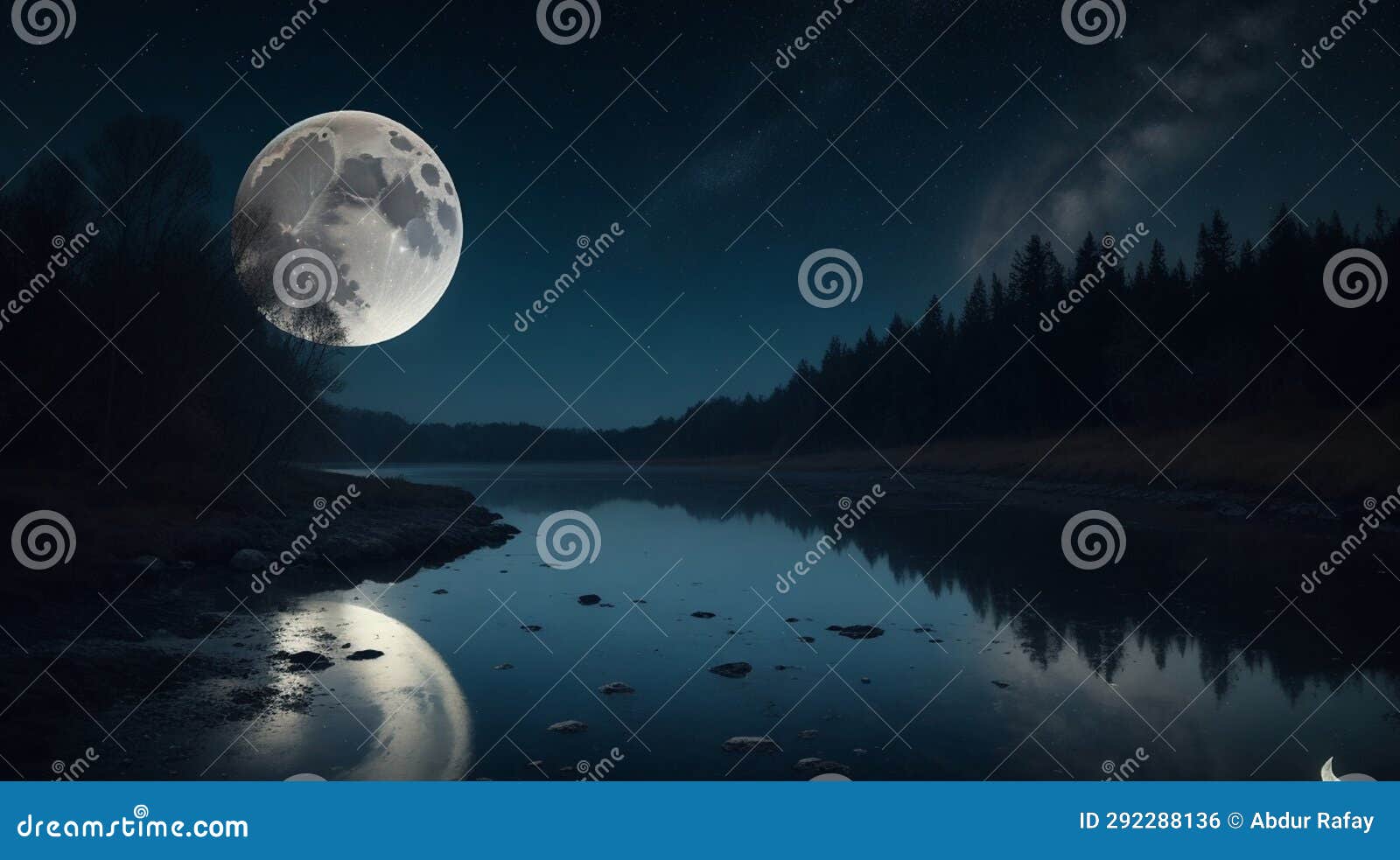 Shiny Night with Half Moon and Stars in Desert Stock Illustration ...