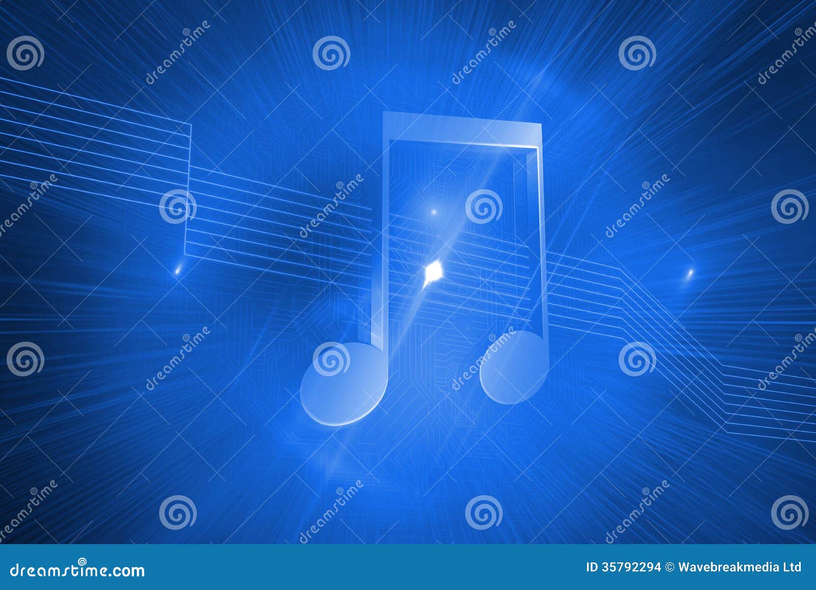 Shiny Note on Blue Background Stock Illustration - Illustration of ...