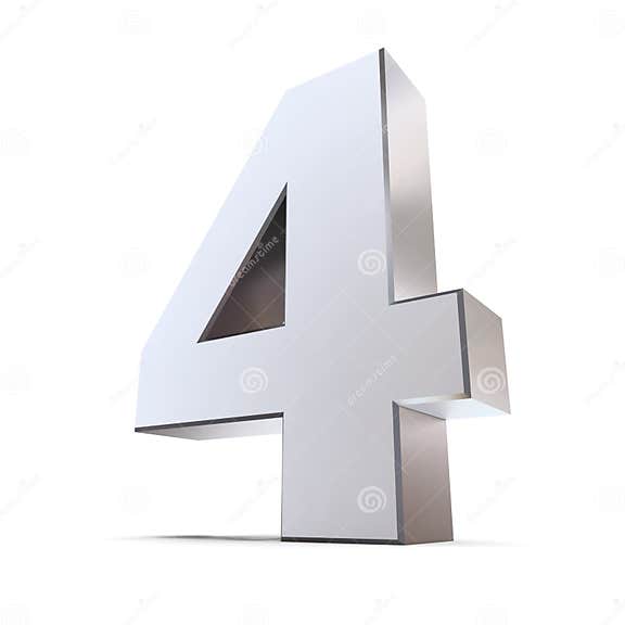 Shiny Number 4 stock illustration. Illustration of font - 10668528