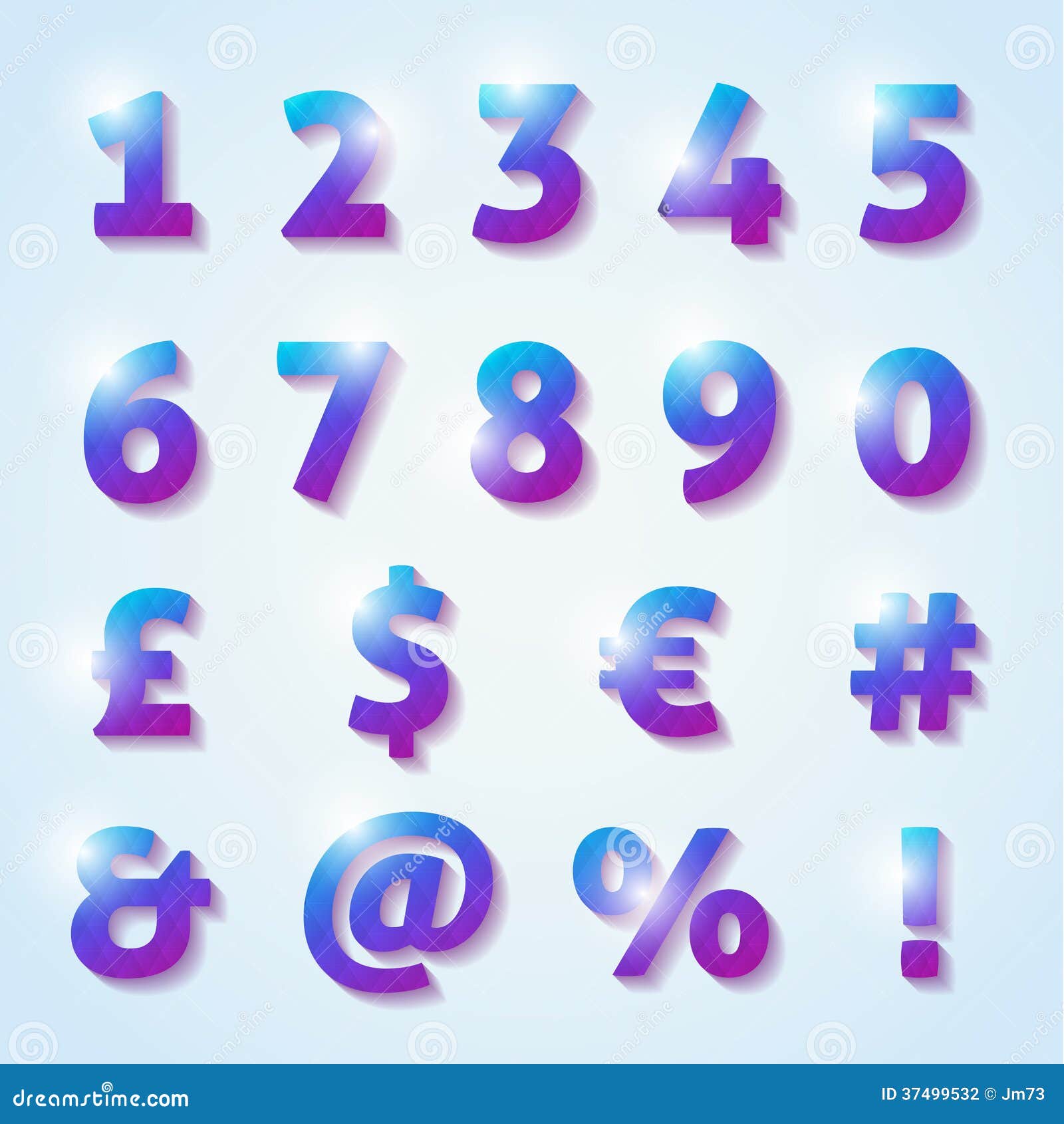 Shiny Numbers and Letters with Diamond Texture Stock Vector ...