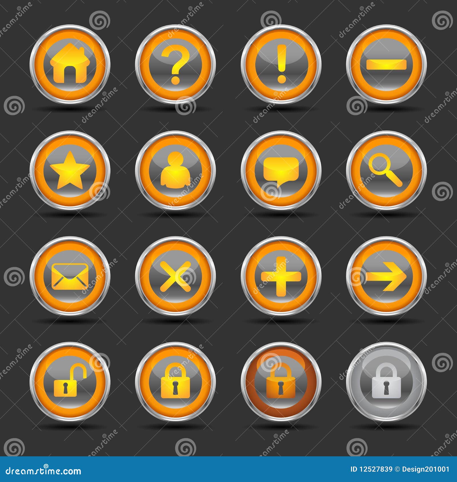 Shiny Orange Icons Set 1 - Web Stock Vector - Illustration of home ...