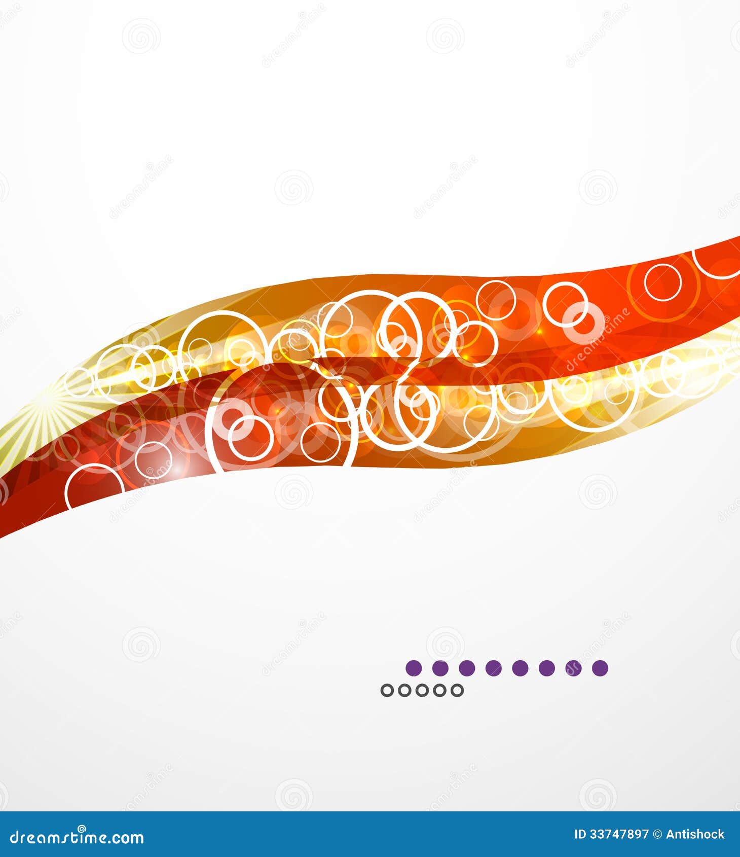 Shiny Orange Wave Line with Decor Design Stock Vector - Illustration of ...