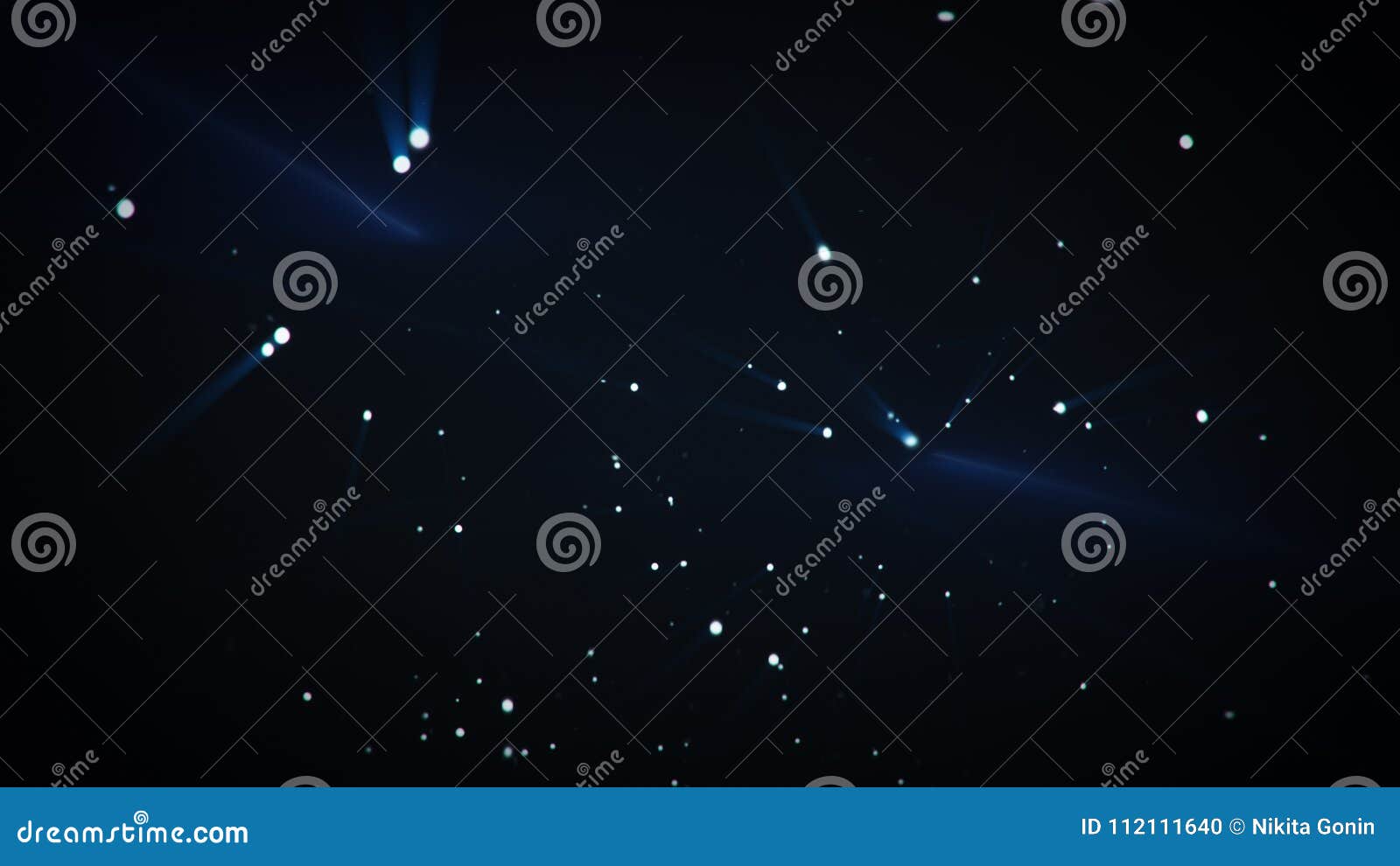 Shiny Particles with Light Rays Abstract 3D Rendering Stock ...