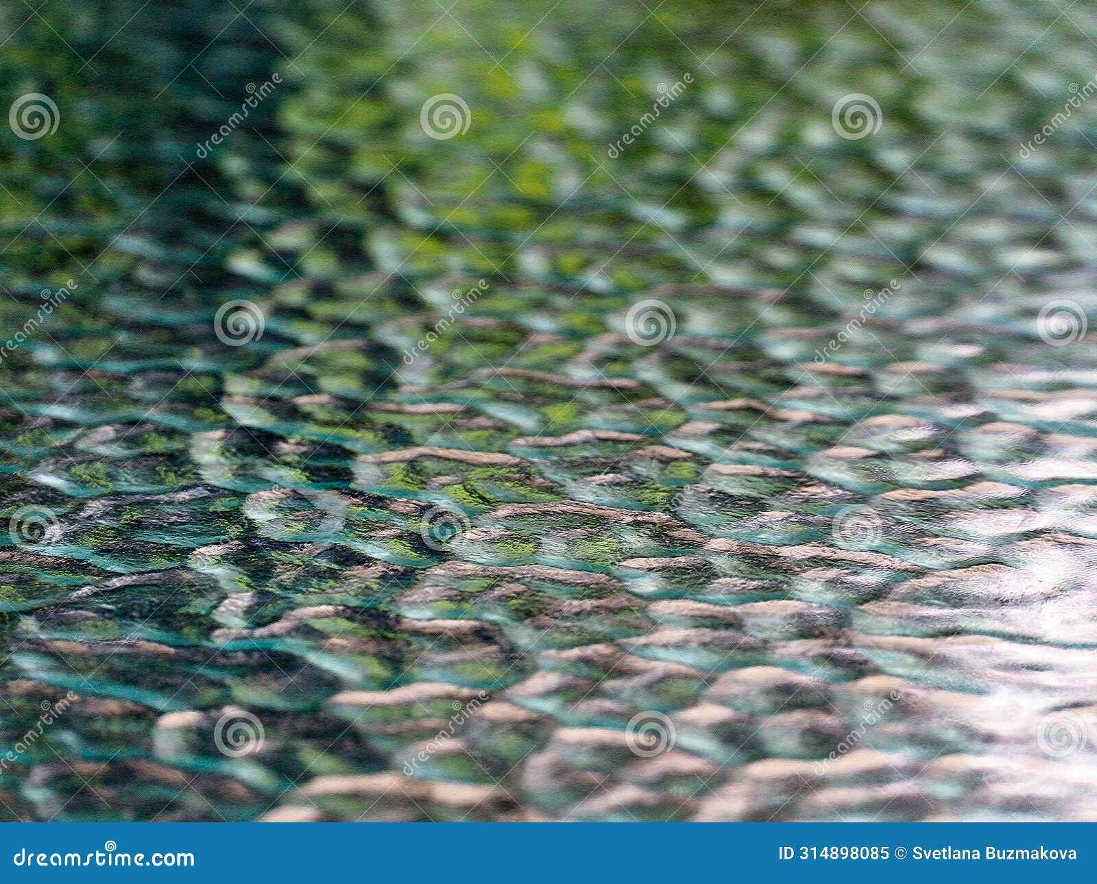Patterned Glass Surface Texture with Reflected Green Color. Abstract ...